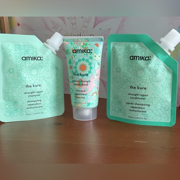 amika | Hair | Amika The Kure Strength Repair Hair Set Green And Pink ...